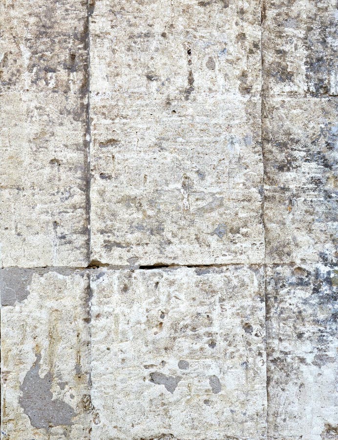 Wall of Yellow Rectangular Stones with Cement, Fragment of Ancient ...