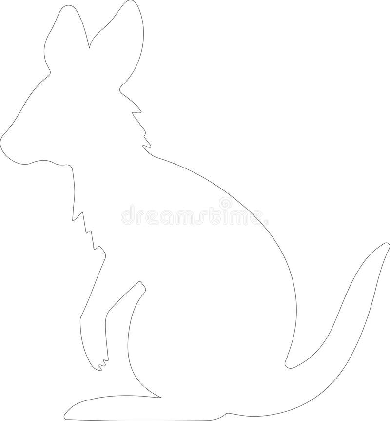 Wallaby Outline Silhouette Generative Ai Stock Vector - Illustration of ...