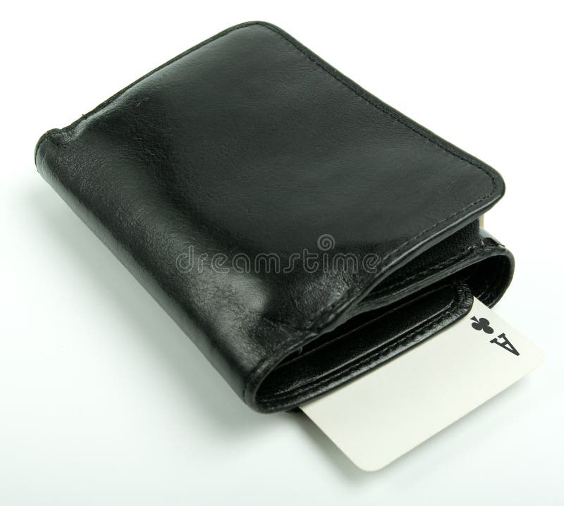 Wallet with ace stock photo. Image of leather, cards - 11628262