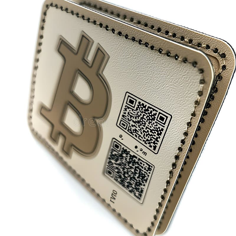 A Wallet with a B on it and a QR Code Stock Illustration - Illustration ...