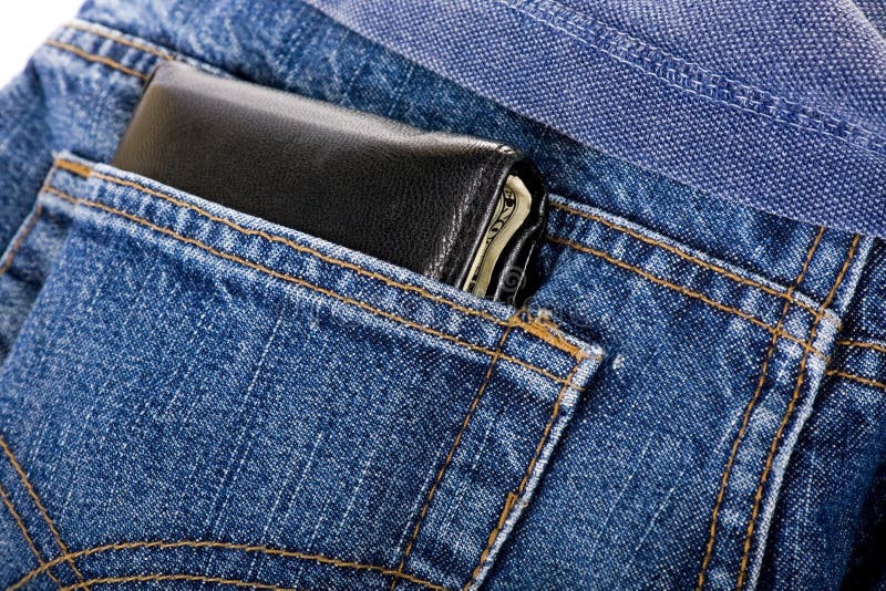 Wallet in back pocket stock image. Image of view, pocket - 5927307