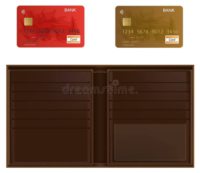 Wallet and bank card stock vector. Illustration of financial - 56971080