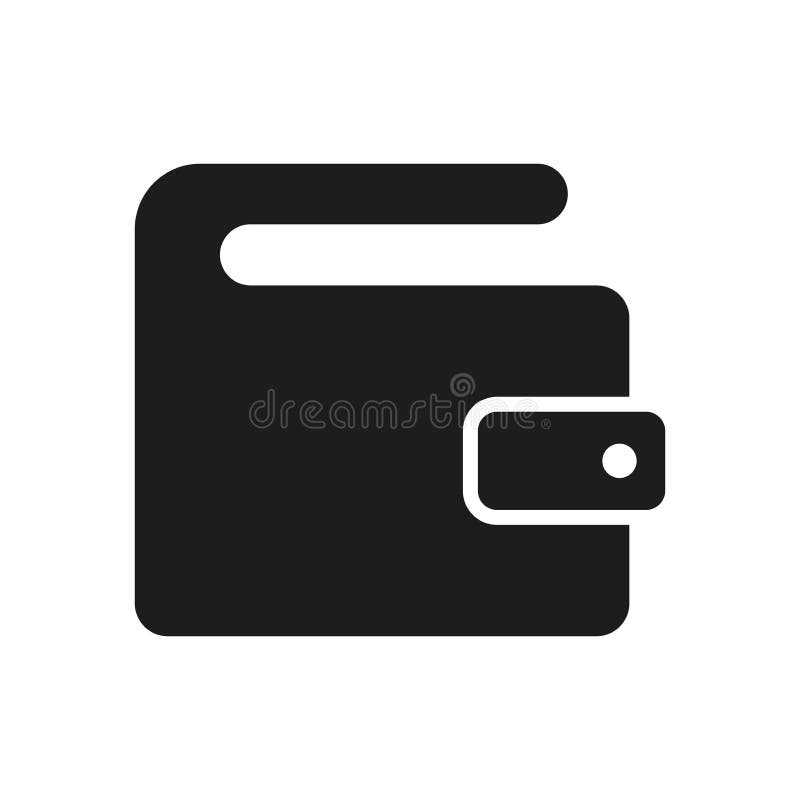 Wallet Black Vector Icon on White Background Stock Vector ...