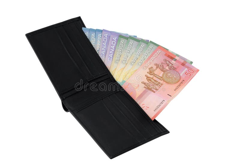 Wallet with Canadian Dollars Stock Image - Image of wealthy, wallet ...