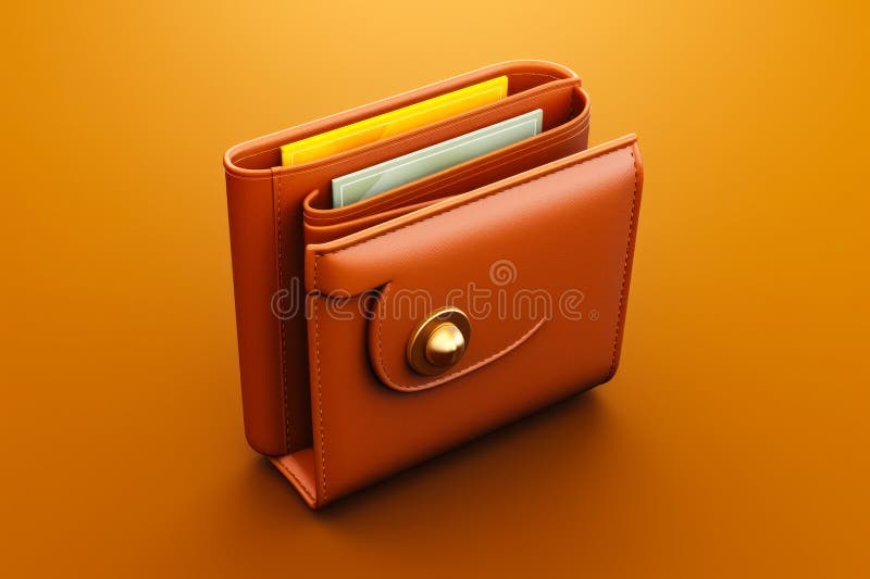 Wallet with Card Holder and Yellow Folder in it. Generative AI Stock ...