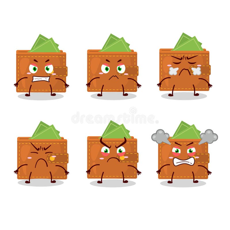 Angry wallet cartoon stock illustration. Illustration of fierce - 44307057