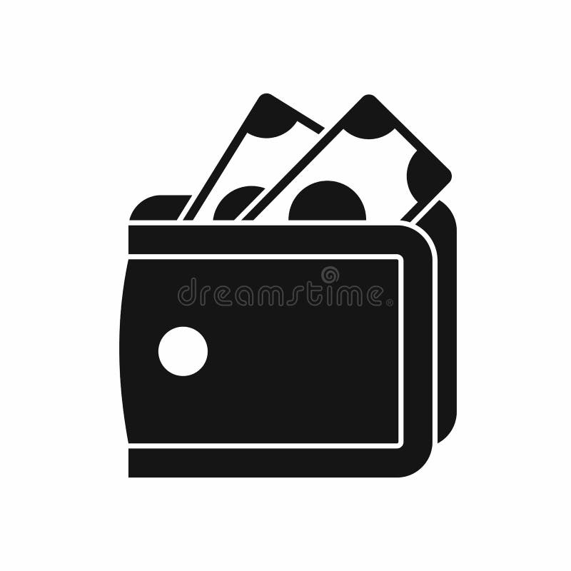 Wallet with Cash Icon, Simple Style Stock Vector - Illustration of ...