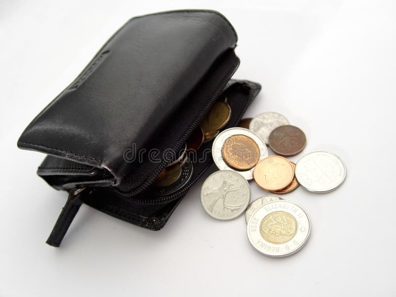 Wallet with Coins stock photo. Image of office, leather - 10244