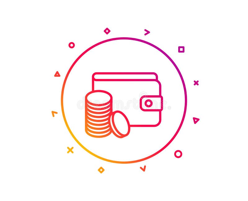 Wallet with Coins Line Icon. Cash Money. Vector Stock Vector ...