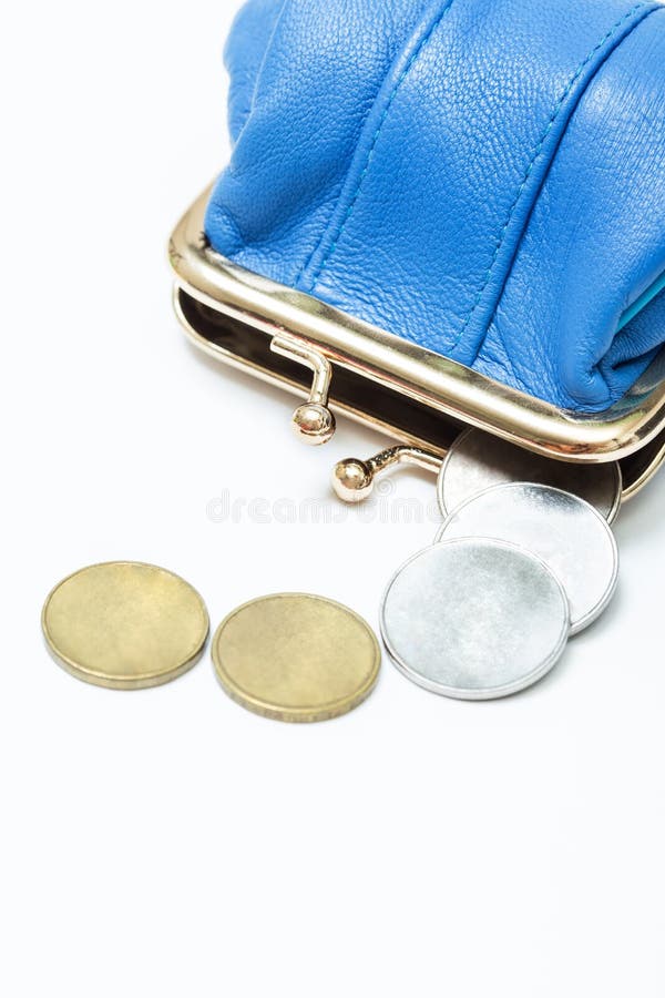 Wallet with coins stock image. Image of finance, money - 58052721