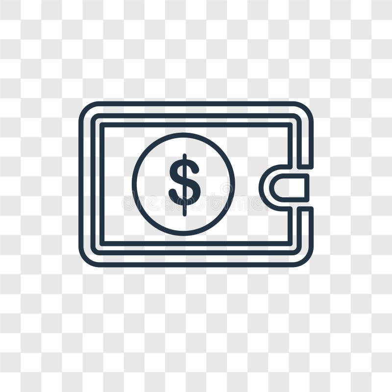 Wallet Concept Vector Linear Icon Isolated on Transparent Background ...