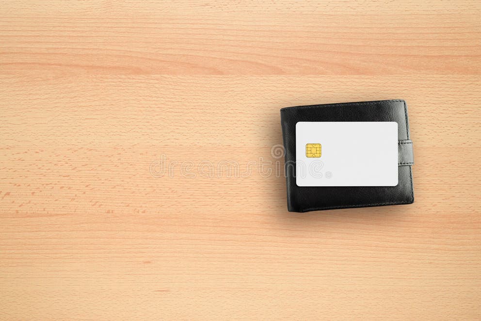Wallet and Credit Card on Desk Stock Image - Image of wallet, money ...
