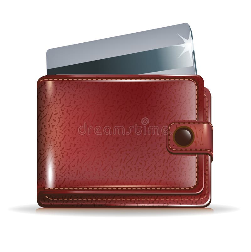 Wallet with Credit Card Inside Stock Vector - Illustration of earnings ...