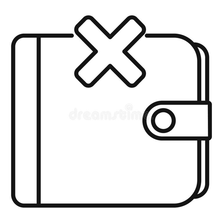 Wallet with Cross Mark Showing the Concept of No Transaction Stock ...