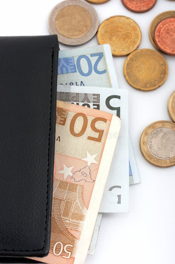 Wallet and currencies stock photo. Image of money, euro - 3389662