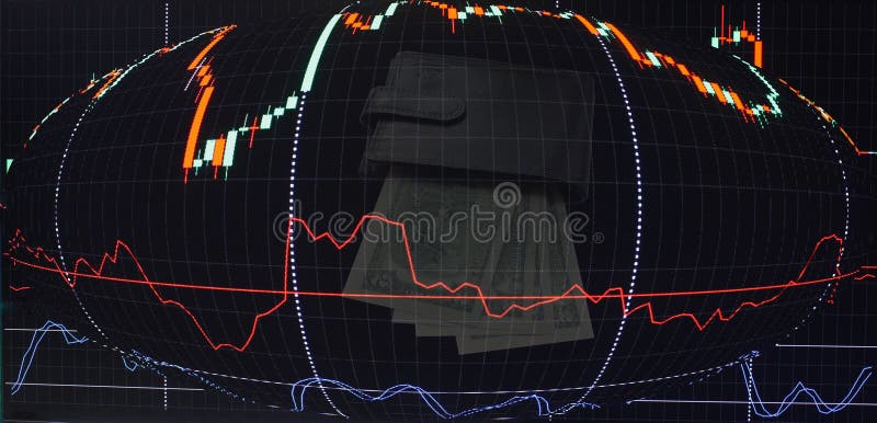 Wallet currency rate graph stock photo. Image of icon - 88140722
