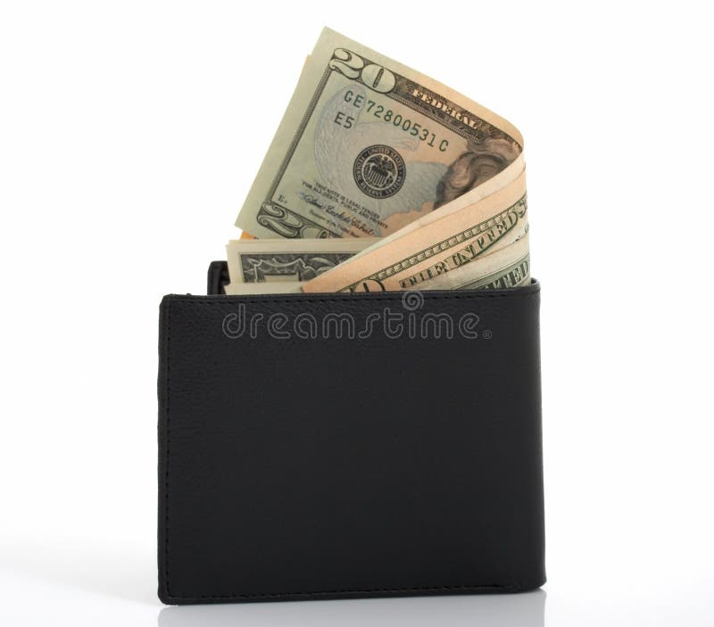 Wallet and dollars stock image. Image of debt, paper, leather - 3983843