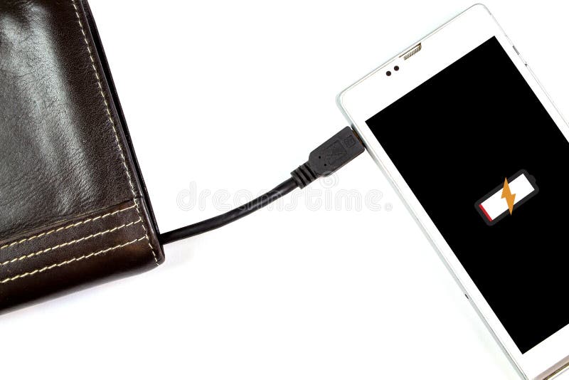 Wallet with energy charge stock photo. Image of screen - 60664838