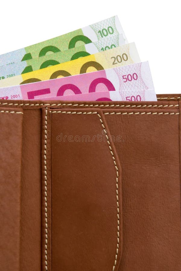 Wallet with euro banknotes stock photo. Image of billfolds - 14708756