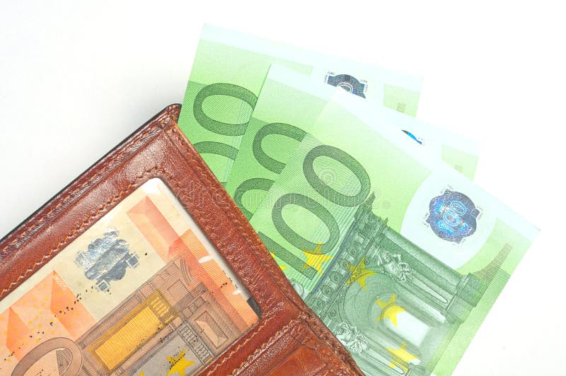 Wallet with euro banknotes stock photo. Image of money - 22879408