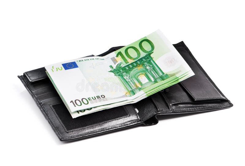 Wallet with euro banknotes stock image. Image of isolation - 25975469