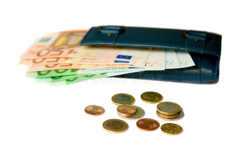 Wallet with Euro Banknotes and Coins Stock Image - Image of europe ...