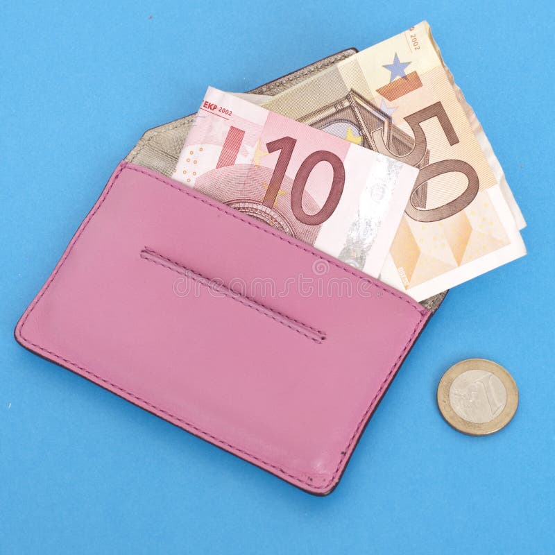 Wallet with Euro Currency stock image. Image of full - 16751679