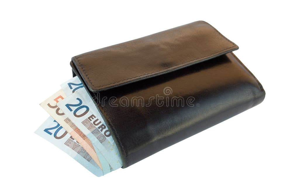 Wallet with european money stock photo. Image of business - 1374604