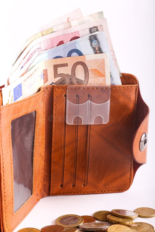 Wallet Euros stock photo. Image of closed, money, full - 46410876