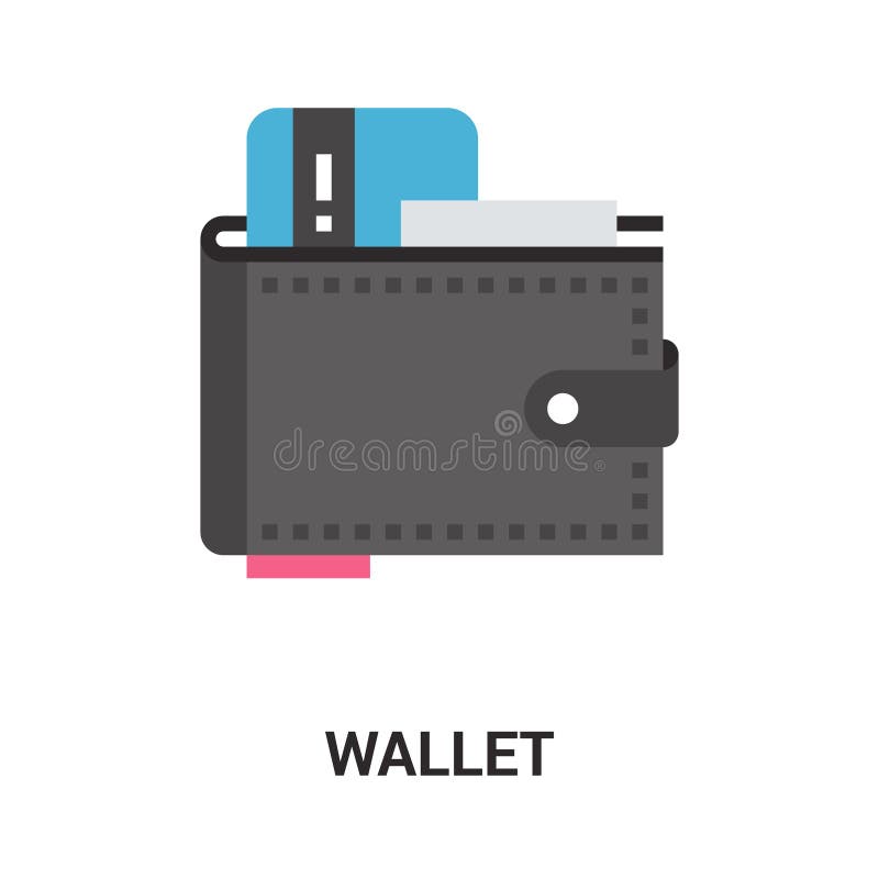 Wallet Flat Icon Design Concept Stock Illustration - Illustration of loan, card: 364379751