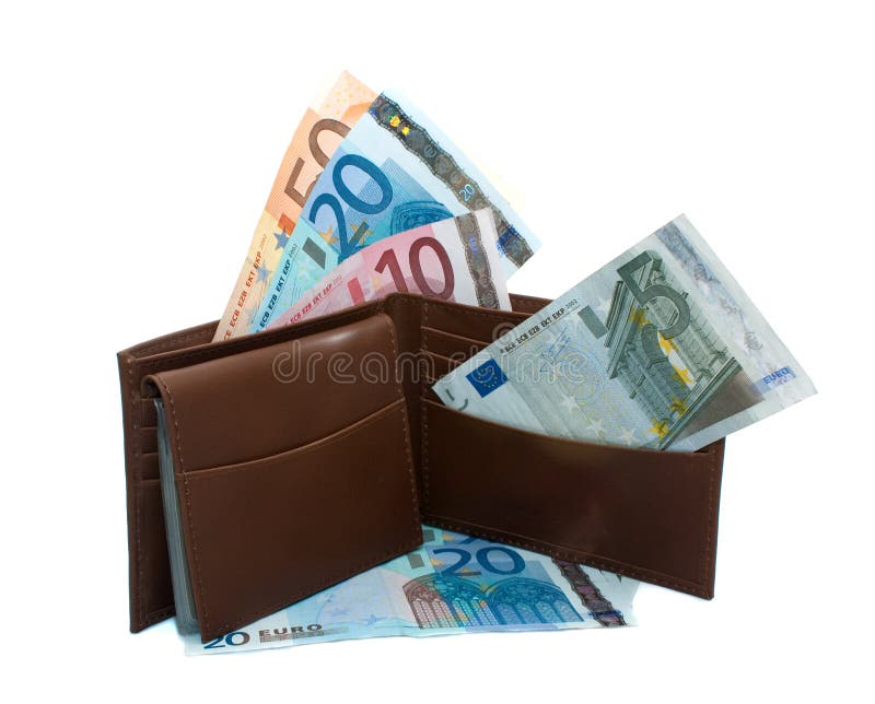 Euro money in purse stock image. Image of expense, currency - 17399337