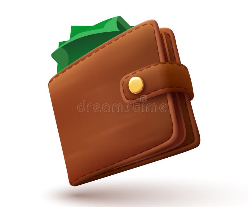 Wallet full of money sign stock vector. Illustration of card - 312926803