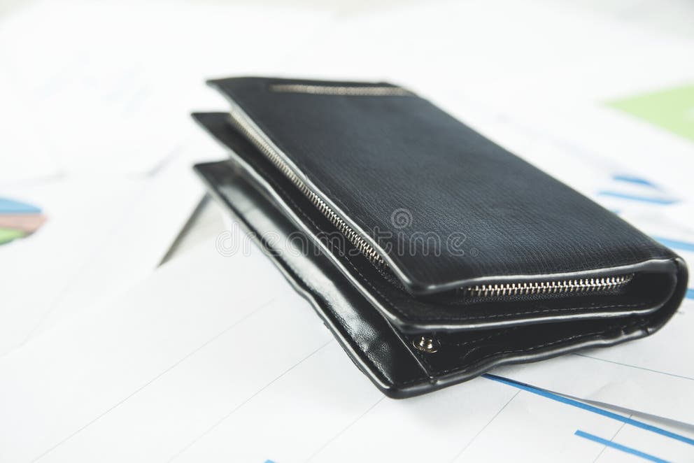 Wallet on the graph stock photo. Image of business, concept - 145594880