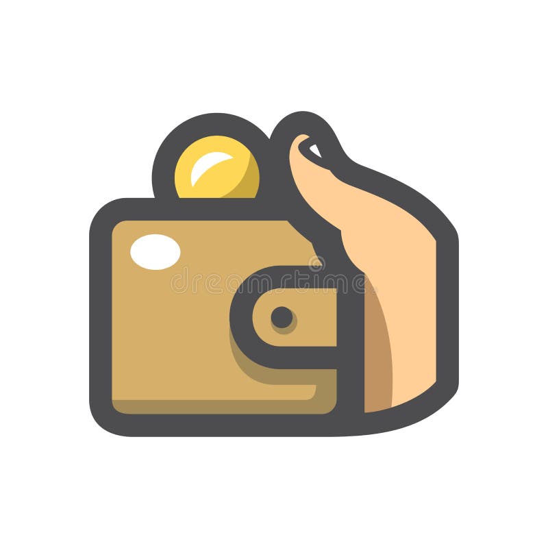 Hand Holding Money Cash Dollar Vector Icon Cartoon Illustration. Stock ...