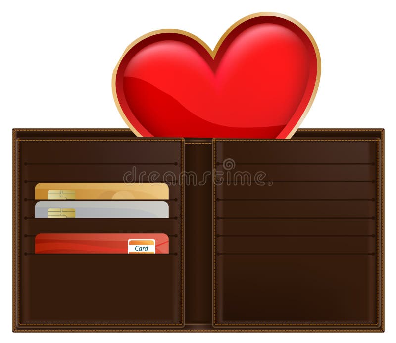 Wallet and heart stock vector. Illustration of payment - 29051536