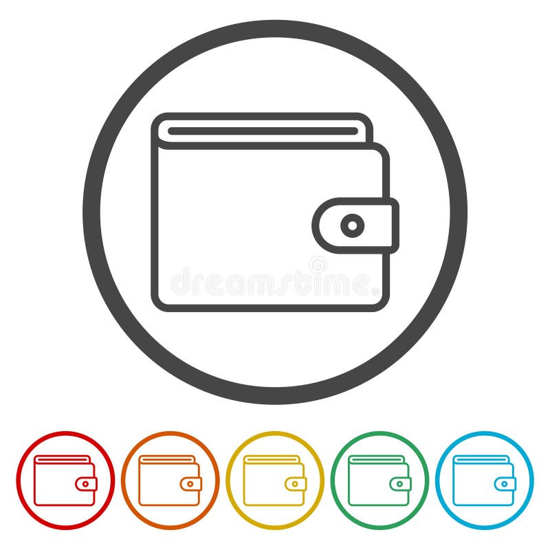Wallet Icon, 6 Colors Included Stock Vector - Illustration of ...