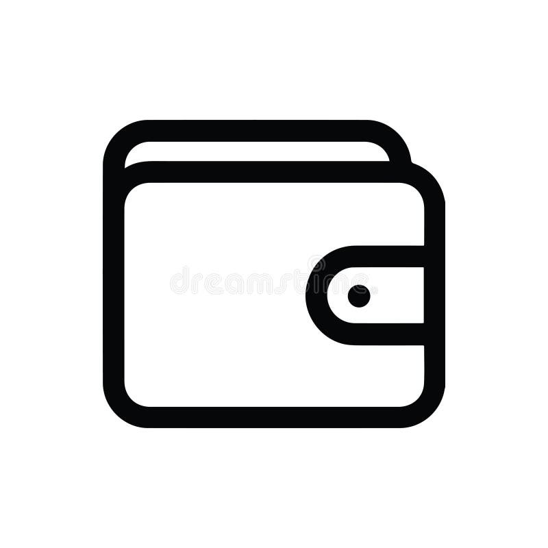 Wallet Icon for E-commerce - Adjustable Line Thickness and Colors Stock ...