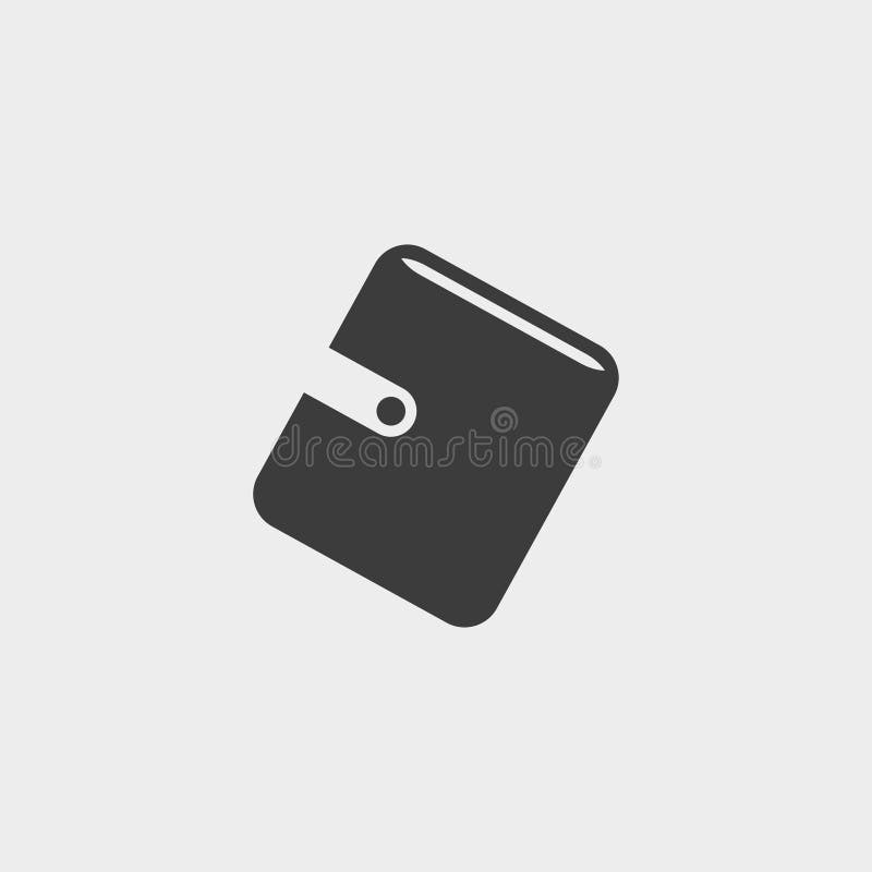 Wallet Icon in a Flat Design in Black Color. Vector Illustration Eps10 ...