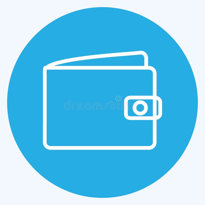 Wallet Icon in Trendy Blue Eyes Style Isolated on Soft Blue Background ...