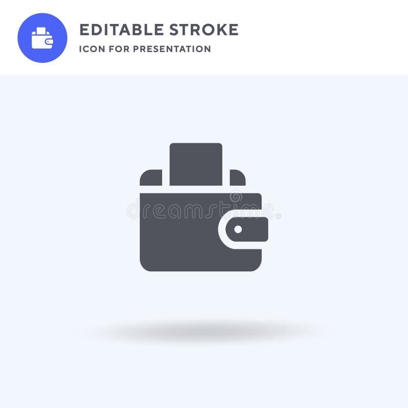Wallet Icon Vector, Filled Flat Sign, Solid Pictogram Isolated on White ...