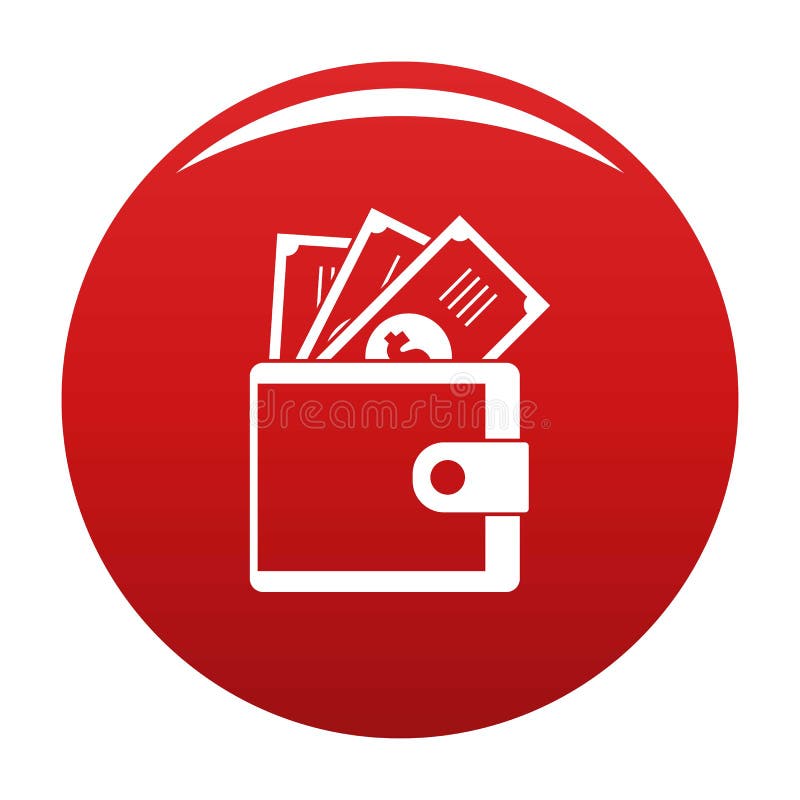 Wallet icon vector red stock vector. Illustration of bill - 153529404