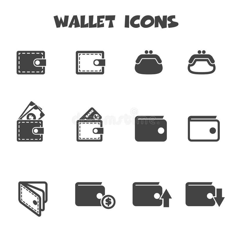 Wallet Icons Set 9 Color Collection Stock Vector - Illustration of ...