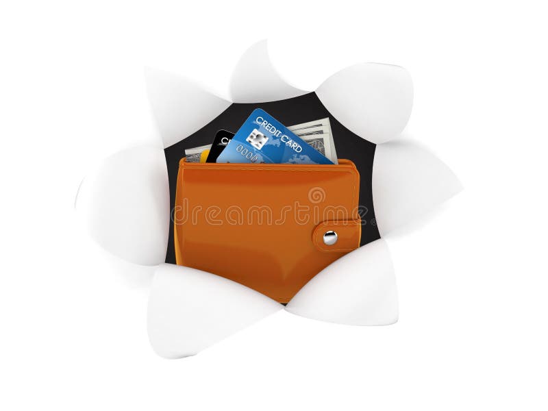 Wallet Inside Hole from Torn Paper Stock Illustration - Illustration of ...