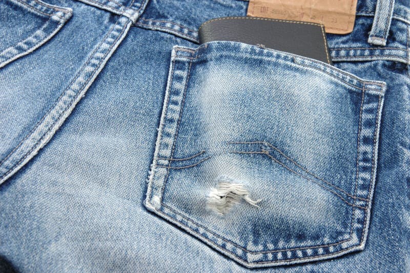 Wallet in jean pocket stock photo. Image of wallet, fabric - 803058