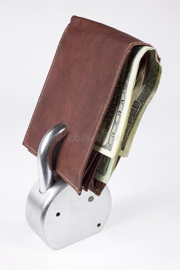 Wallet and lock stock photo. Image of padlock, miserly - 6727848