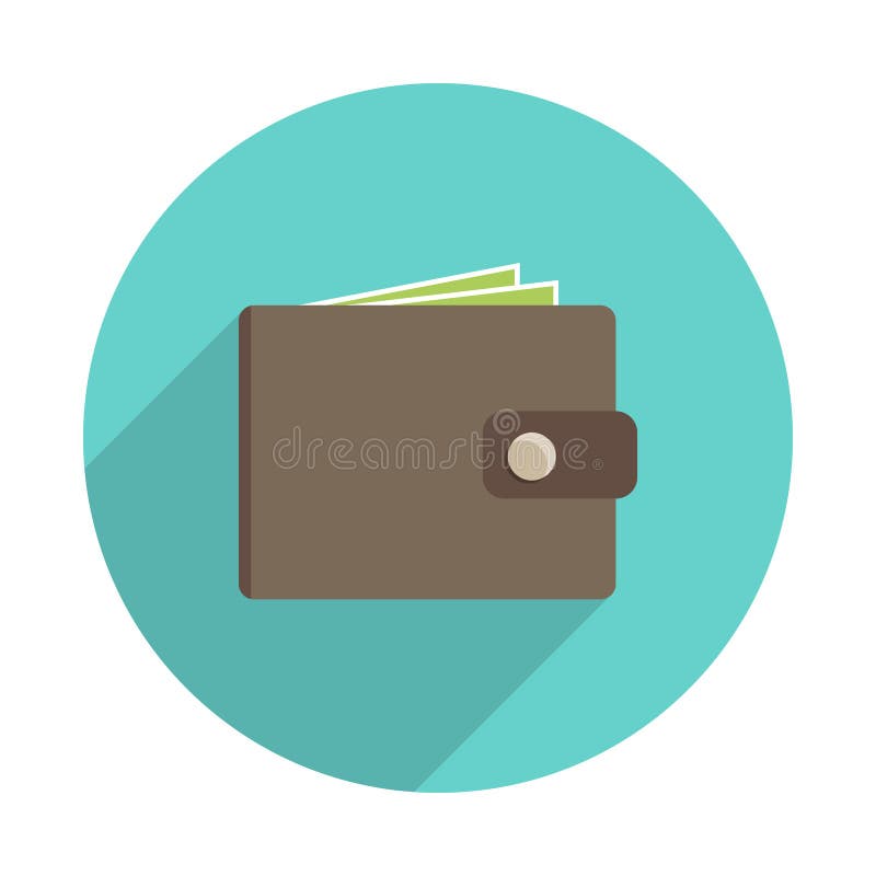 Wallet Long Shadow Icon stock vector. Illustration of purse - 199091861