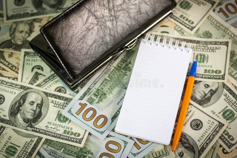 Wallet and a Lot of Amrican Dollars Stock Photo - Image of investment ...