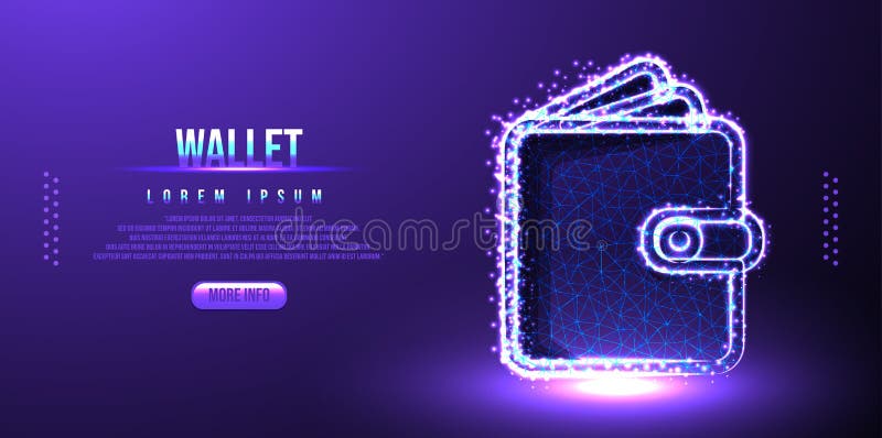 Wallet low poly wireframe stock vector. Illustration of particle ...