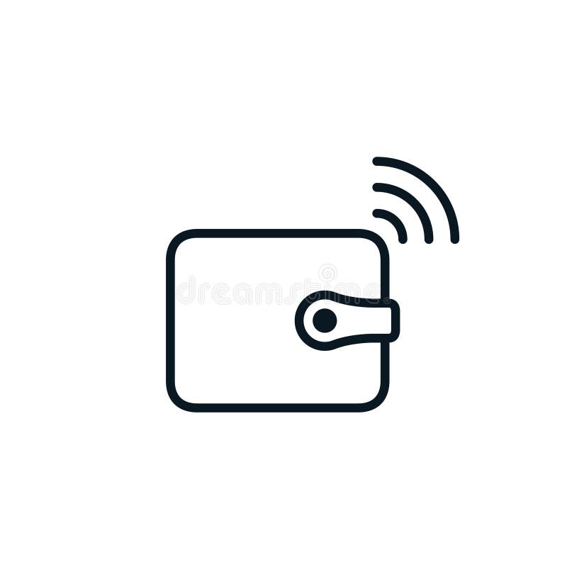 Wallet Mobile Banking Payment Line Icon. Vector Online Banking Isolated ...