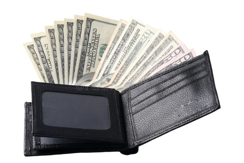 Wallet money stock photo. Image of isolated, black, dollar - 9244376